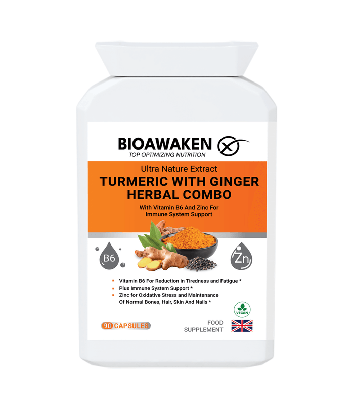BioAwaken Premium Turmeric with Ginger Extract (Piperine) - 90 Caps